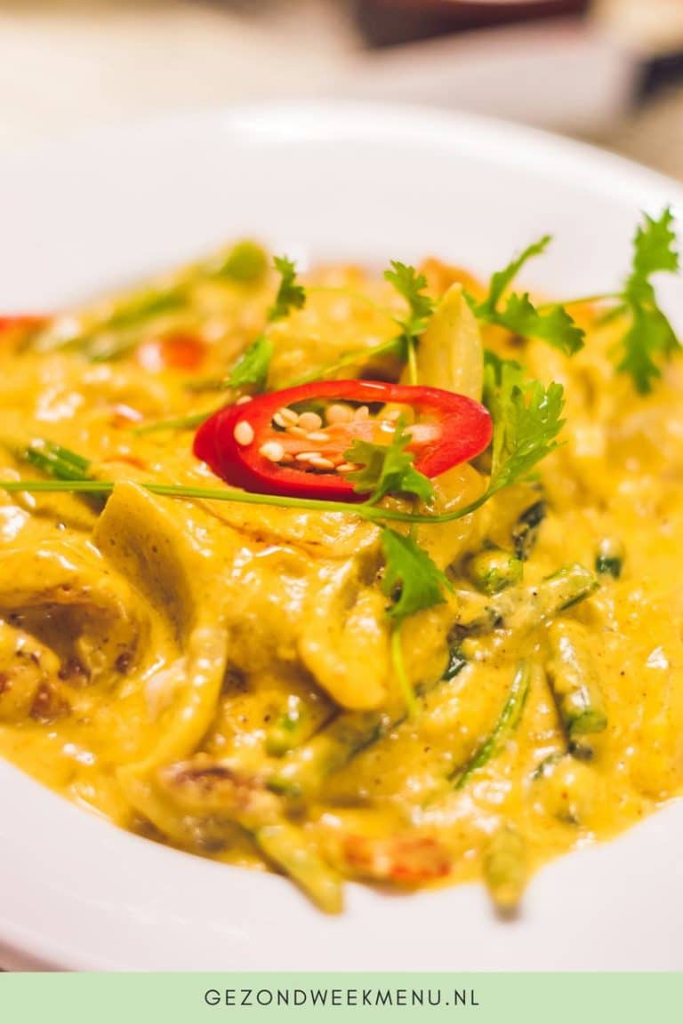 Thaise Curry Met Garnalen En Kokosmelk